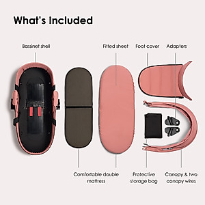 Babyzen YOYO 0+ Bassinet, Ginger - Includes Thick Double Mattress, Ventilated Shell & Canopy - Requires YOYO2 Frame (Sold Separately)