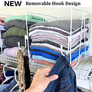 Evelots Wire Shelf Dividers 8 Pack with New Patent Pending Removable Hooks,Extra Closet Storage & Organization for Home or Office -Tall Shelf Separator-Easy Clip-No Tool- Coated Steel