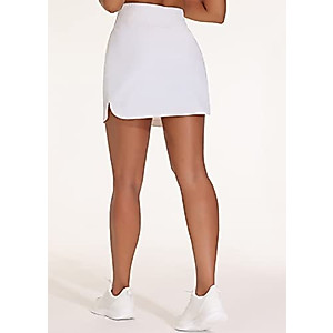 THE GYM PEOPLE Women's Golf Skort Tennis High Waist Lightweight Athletic Casual Skirts Built-in Shorts with 4 Pockets White