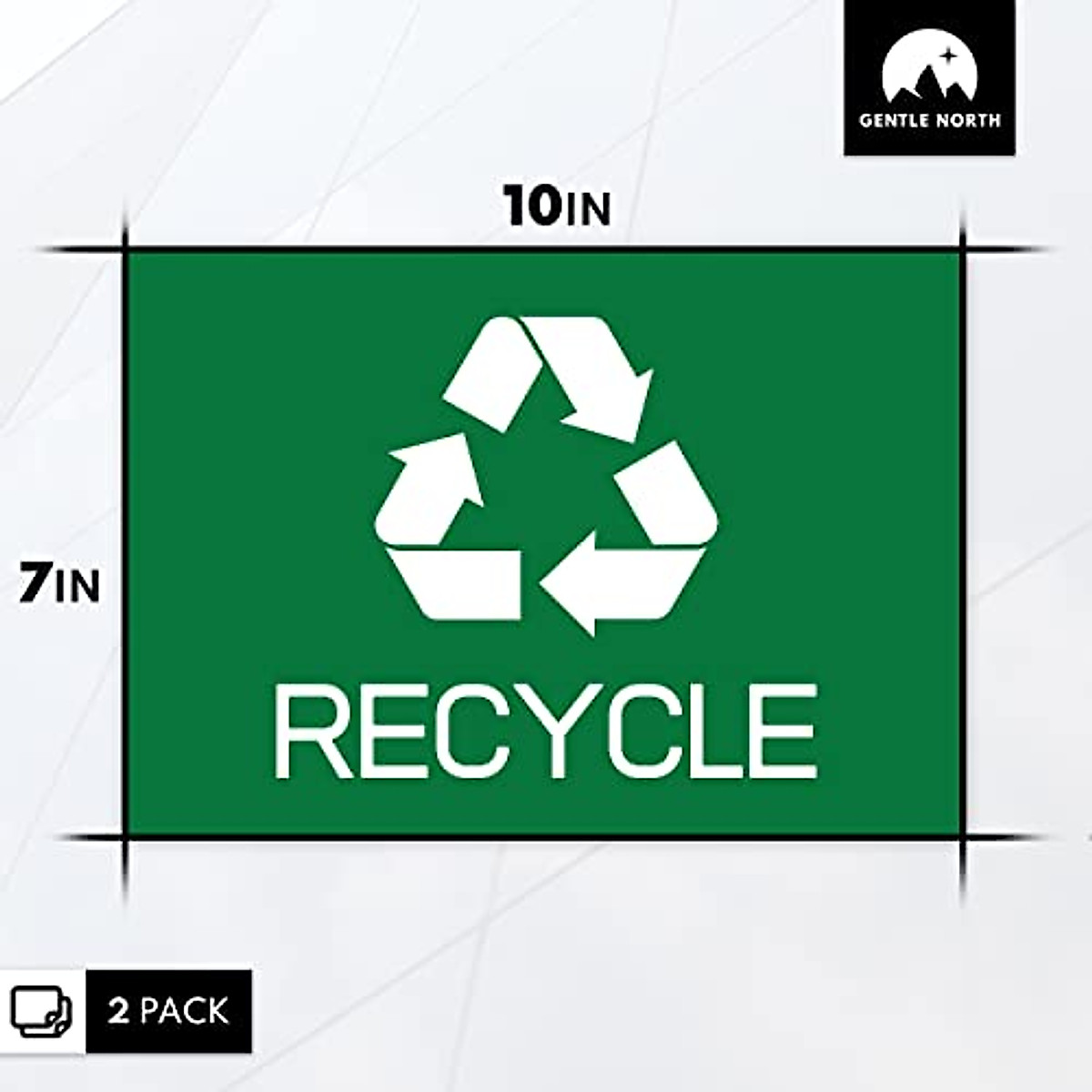 Pack of 2 Recycle Sticker for Trash Can (10x7 inch) Green - Recycling Stickers for Trash can - Self-Adhesive Recycling Sticker - UV Resistant, Waterproof, Anti Scratch for Outdoor and Indoor