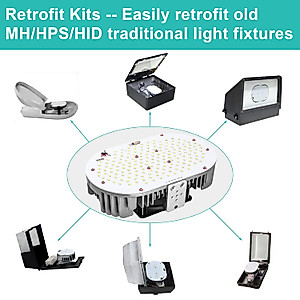 OSTEK 120W LED Shoebox Retrofit Kits, Replace 550W MH/HPS/HID Bulbs- 16,200LM 5000K E39 Mogul Base Retrofit Lights for Parking Lot Shoebox Light, Street Lighting, MEANWELL Driver, DLC&ETL Certified