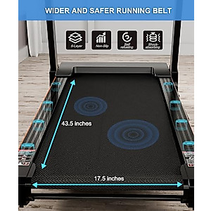 Treadmills for Home, Foldable Treadmill with Incline Automatic 15%, 3.5HP Portable Folding Jogging Running Machine for Home Office Gym, 265Lbs Capacity, Wide Running Belt, APP and Bluetooth