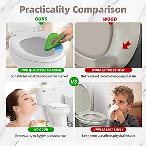 Round Toilet Seat, Slow Close Quick-Release Hinges, Heavy Duty Soft Close, Quiet-Close Lid And Seat For Standard Toilets, Easy To Install And Clean, Never Loosen, White(16.5”)