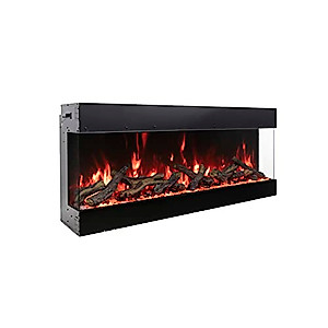 Amantii TRV-45-BESPOKE Tru View Bespoke - 45" Indoor/Outdoor 3 Sided Electric Fireplace, WiFi, Bluetooth, Speaker, and a Selection of Media Options