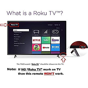 Insignia ROKU TV Remote w/Volume Control & TV Power Button for All Insignia Roku TV NO Pairing NOT for Roku Player (Box) NOT for Roku Stick!!