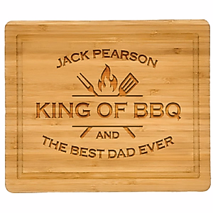 King of BBQ Men, Bbq Cutting Board, Bbq Daddy, The Best Dad Ever, Customized Cutting Board for Dad, King of the Grill, Father’s Day Gift, Custom Cooking Gift, BBQ Gifts