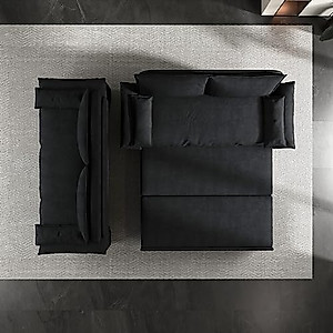 Verfur 3 in 1 Pull Out Couch Bed Sleeper Sofa,Modern Upholstered Loveseat Lounge Sofa & Couches w/Reclining Backrest, Convertible Futon Love Seat Small Furniture for Living Room