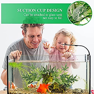 balacoo Aquarium Reptile Plants Artificial Plastic Leaves Hanging Silk Terrarium Plant with Suction Cups,Simulation Landscape Decorations for Bearded Dragons,Lizards,Geckos,Snake