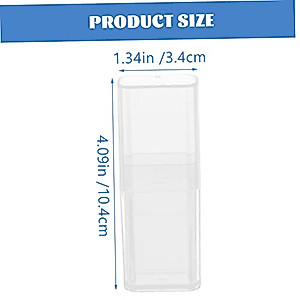 ADOCARN 4pcs Lid Organizer Swab Storage Plastic Apothecary Swabs Holder Ball Jar Bathroom Case Canisters Portable Clear Container Dispenser Cleaning with Toothpick Floss