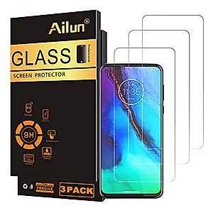 Ailun Screen Protector for Moto G stylus & Moto G Power & G8 Power 2020 release,6.4 inch display,3 Pack Tempered Glass 9H Hardness Ultra Clear Bubble Free Anti-Scratch Fingerprint Oil Stain Coating Case Friendly