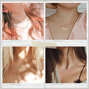 DemiJewelry Custom Necklace with Name Crown 18K Gold Plated Name Necklace Personalized Jewelry Birthday Gifts for Women