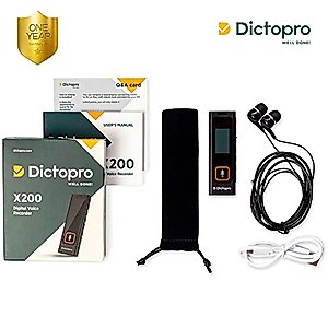 Dictopro Digital Voice Activated Recorder w/Password Protection-HQ Recording from 60ft,Record Lectures&Meetings, Sensitive Microphone, Automatic Noise Reduction, 582H Playback, Small & Portable,USB,8G