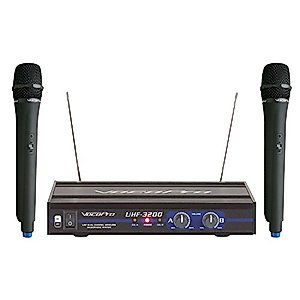 VocoPro UHF Dual-Channel Rechargeable Wireless Microphone System (UHF-3205-9)