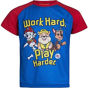 Nickelodeon Boys' 3 Piece Sweatsuit Set - Jogger Pants, Zip Up Hoodie Sweatshirt, and T Shirt (2T-7), Size 4, Work Hard/Black/Grey