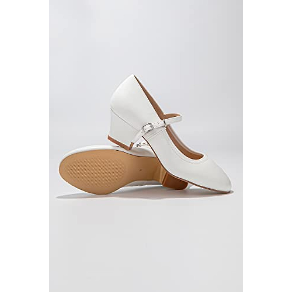 BABEYOND Ballroom Dance Shoes Women - Latin Salsa Closed Toe 1920s Retro Party Wedding Heels Pumps White