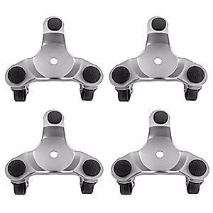 QWORK 4 pcs 6" Steel Tri-Dolly, 200 lbs Load Capacity, Great for Moving Furniture & Appliances, Durable and Easy to Use