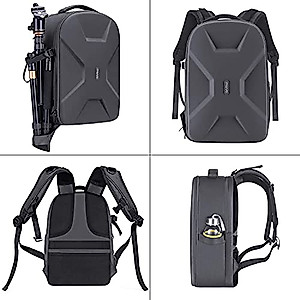 MOSISO Camera Backpack, DSLR/SLR/Mirrorless Photography Camera Bag 15-16 inch Waterproof Hardshell Case with Tripod Holder&Laptop Compartment Compatible with Canon/Nikon/Sony, Gray