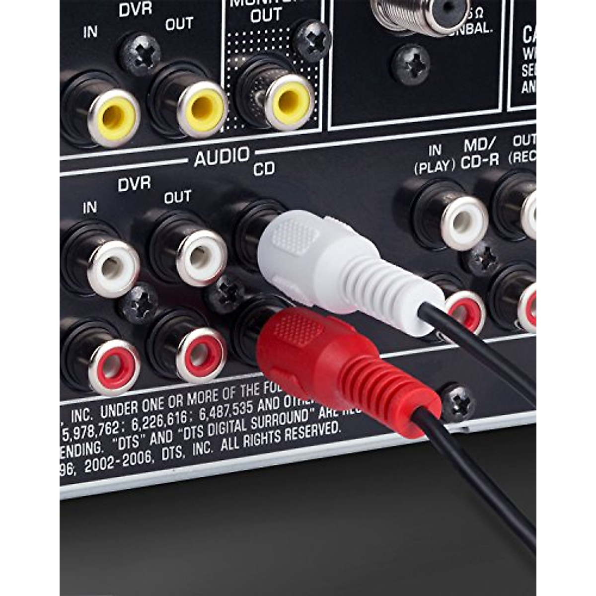 Fosmon 2-RCA Male to 2-RCA Male (6 FT), Dual 2 RCA Cable, Stereo Audio 2RCA Cord Male to Male Connector