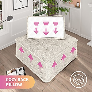 Mixoy Modular Sectional Sofa, Variable 3 Seater Sofa Couch with Oversized Soft Seat, Free Combination Armless Sectional Sofa Couch for Living Room, Bedroom (Beige, 3PCS)