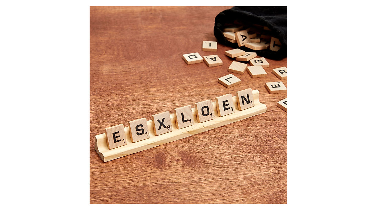 Bright Creations 12 Pack Wooden Letter Racks for Scrabble Tiles