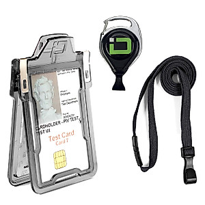 ID Stronghold Secure Badgeholder® Classic 1 Card ID Badge Holder with Lanyard and Retractable Reel - RFID Blocking Badge Holder Made in The USA