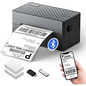PEDOOLO Label Printer, Bluetooth Shipping Label Printer, 4x6 Thermal Printer for Shipping Packages, Compatible with Android. iPhone.Windows, Mac, Chromebook, Amazon, eBay, UPS.USPS, FedEx, Shopify