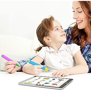 CISCLE Youth Series Kids Stylus Pen for Touch Screen, Fun Crayon Stylus Compatible for Apple iPad Air Mini Pro, Kids Edition Tablet, Dragon Touch, Galaxy Tab A E, Chromo Android Tablets (2 Pack)