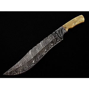 PAL 2000 KNIVES BOW-9293 Handmade Damascus Steel 15 Inches Hunting Knife With Sheath