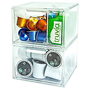 ImpiriLux Stackable Kitchen and Bathroom Drawer Organizer | Set of Two Drawers with Dividers