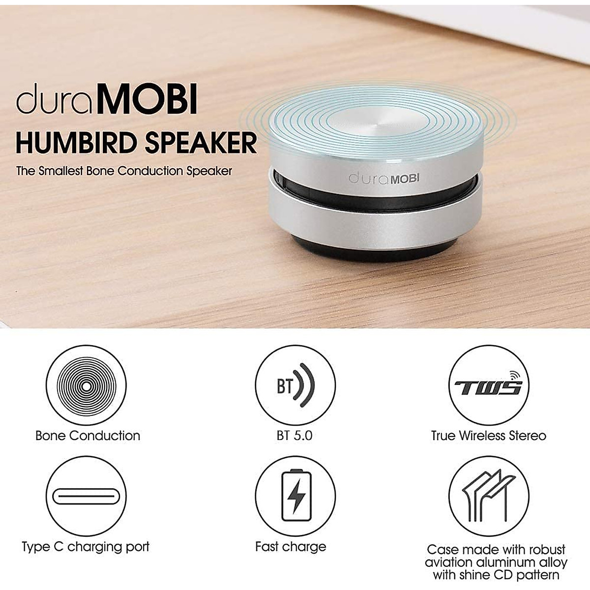Inossa Conduction Speaker, Turn Any Surface into a Speaker, Anything Multifunctional Portable Bluetooth Wireless Mini Speaker Music Player