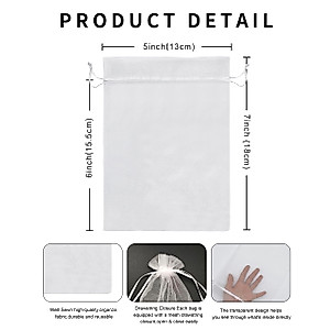 Jexila 120PCS Sheer Organza Bags 5X7 inches Mesh Drawstring Gift Bags Small for Jewelry Wedding Party Baby Shower Favor Bags (Rainbow 5X7)