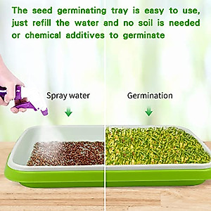 SDLDEER Seed Sprouting Tray, 5 Packs Microgreens Growing Trays Big Capacity Sprouts Growing Kit Soil-Free Sprouter Tray for Sprouting Seeds, Beans, Wheatgrass