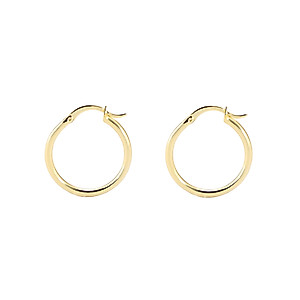 Small Hoop Earrings for Women - 18k Gold Plated Earrings. 25mm Diameter and 2mm Thickness, Thin Hoop Earrings For Girls. Great Jewelry Gift For Womens