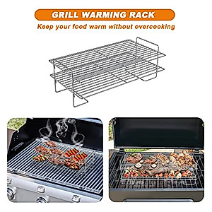 Stanbroil 17 Inch Universal Stainless Steel Smoke Shelf/Warming Cooking Rack Replacement for Traeger and Other Wood Pellet Grills/Gas Grills