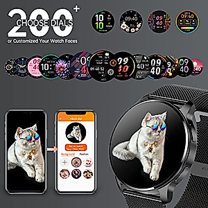 Smart Watch for Women(Make/Answer Call) Activity Fitness Tracker for Android iOS Phones AI Voice Control Smartwatch with Heart Rate Sleep Monitor Pedometer Digital Watch for Women Waterproof Blcak