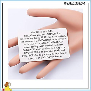 FEELMEM Police Jewelry Police Officer Prayer Wallet Card Stay Safe Police Officers Gifts from Police Wife Mom