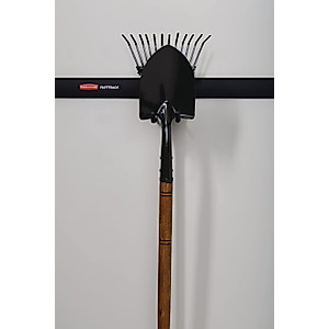 Rubbermaid Rail Garage Organization Multi-Purpose Hook, Wall Mounted Storage System, Direct Mount into FastTrack Garage Rail, Holds up to 50 pounds - Satin Nickel (1784459)