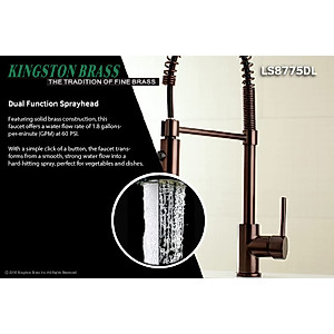 Kingston Brass LS8775DL Concord Pre-Rinse Kitchen Faucet, 8" in Spout Reach, Oil Rubbed Bronze