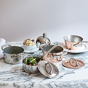 Mauviel M'Minis Stainless Steel Sauce Pan With Brass Handle, 3.5-in, Made in France