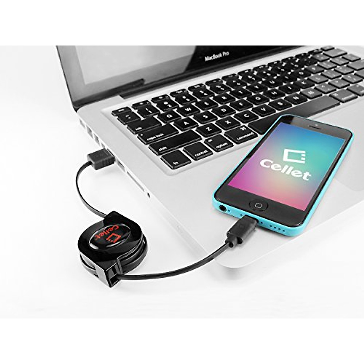 Cellet Retractable iPhone Charger Cable, Lightning Charging Cord, Compatible for Apple iPhone 14 Pro Max Plus13 12 11 iPad Pro Air, iPad Mini, Air Pod, (Apple MFI Certified)