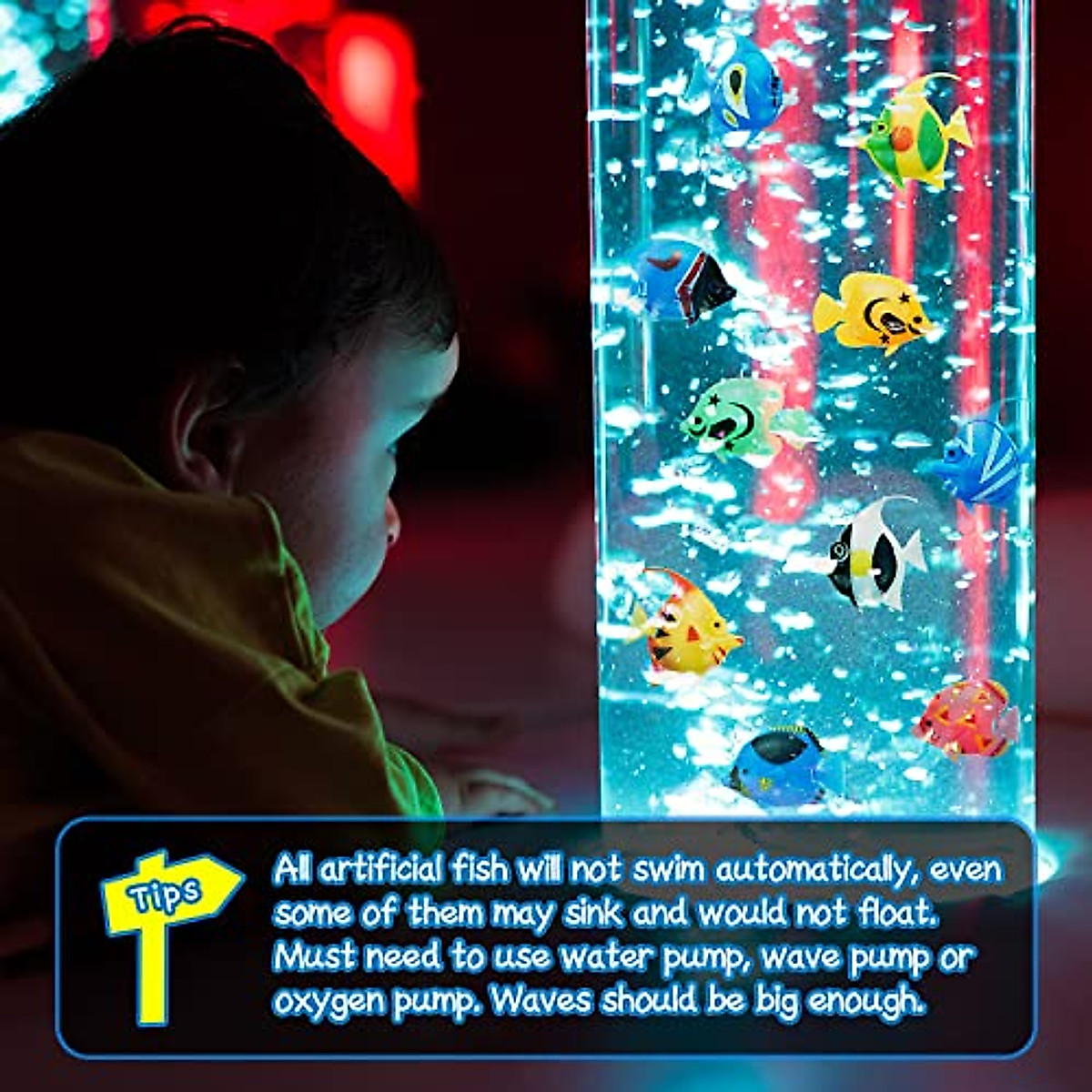 Weewooday 20 Pieces Artificial Moving Fishes Plastic Floating Fishes Lifelike Fish Ornament Aquarium Decorations for Fish Tank (Random Style)