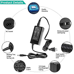 HKY 24V AC Adapter for Vizio Soundbar VSB200 VSB205 VSB210 VSB206 VSB207 VSB200 VSB210WS VHT215 VHT510 P/N:90012422801 S065BP2400250 SB4021-MA1 Speaker Home Theater Sound Bar Power Supply Charger