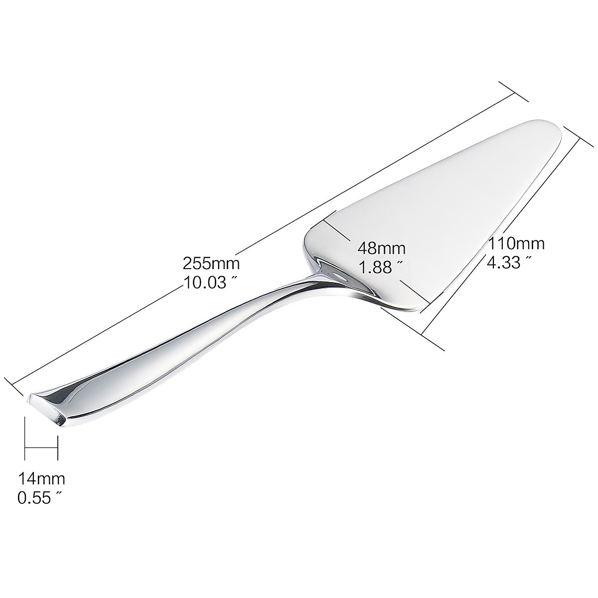 KSENDALO Luxurious Pie Server Spatula, 304 Stainless Steel Pie Spatula Cake Server for Pie Tart Cake Dessert Pizza, Silver(Option a)