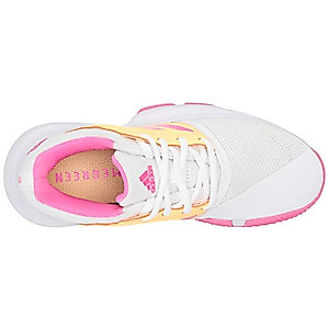 adidas Courtjam X Tennis Shoe, White/Screaming Pink/Acid Orange, 3.5 US Unisex Little Kid