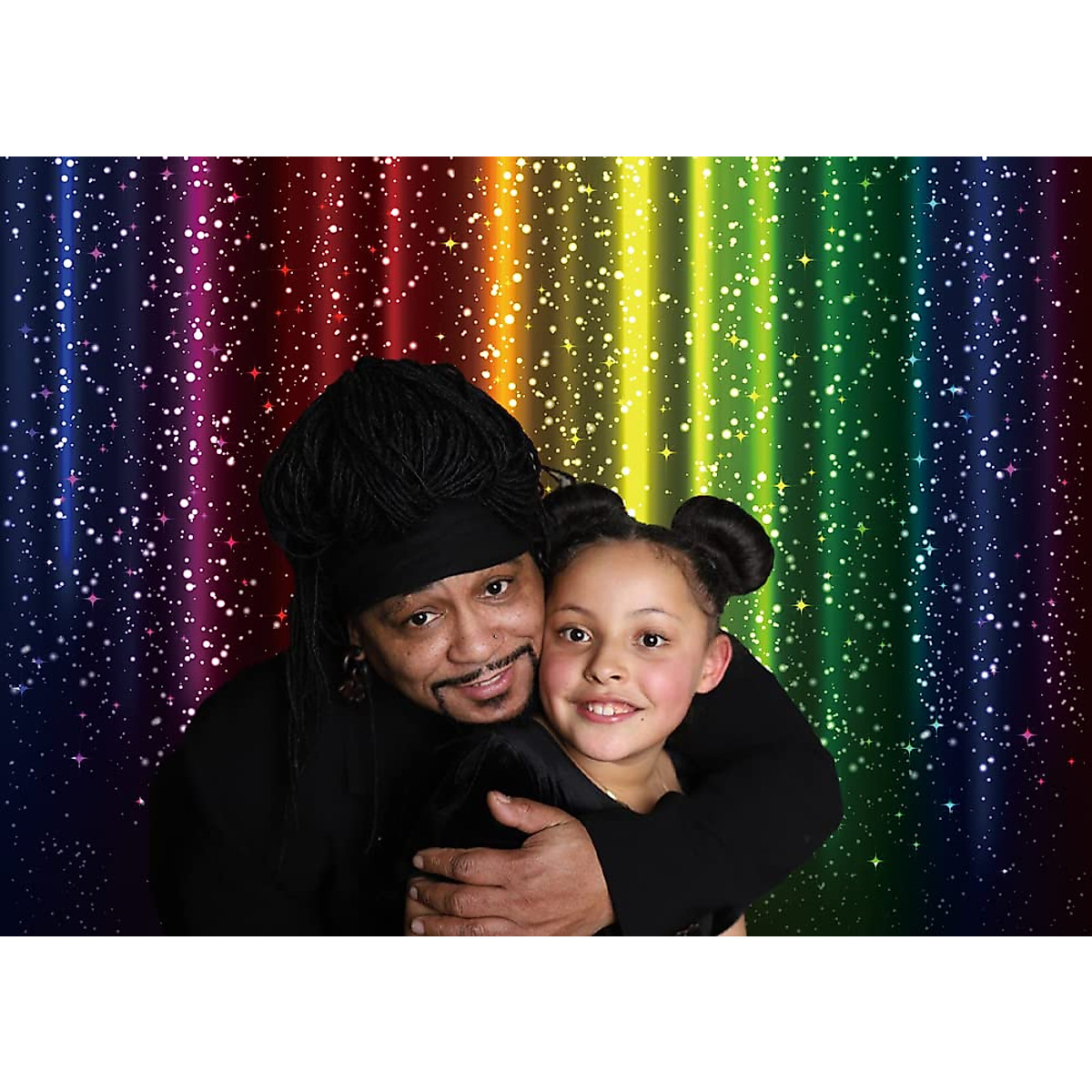 Let's Glow Party Backdrop 7x5FT Colorful Glitter Rainbow Neon Photography Background Music Dance Prom Adult Party Decoration Kids Birthday Supplies Photo Booth Props (84x60 inch)