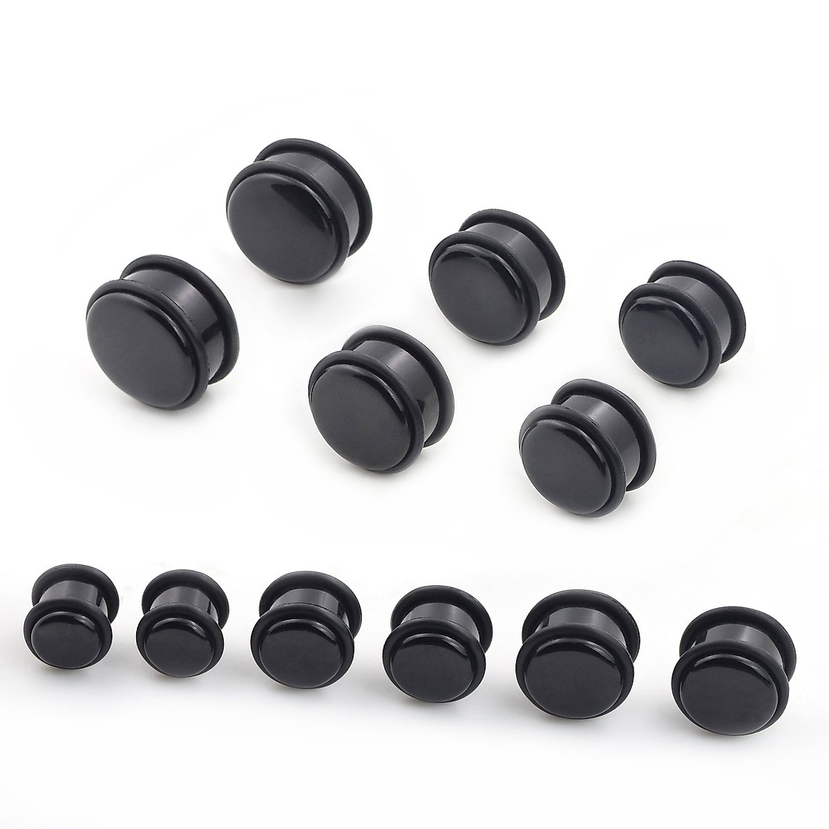 Oyaface 36 PCS Big Gauges Acrylic Tapers Plugs Spiral Set Ear Stretching Plugs Kit 00G-3/4 Black