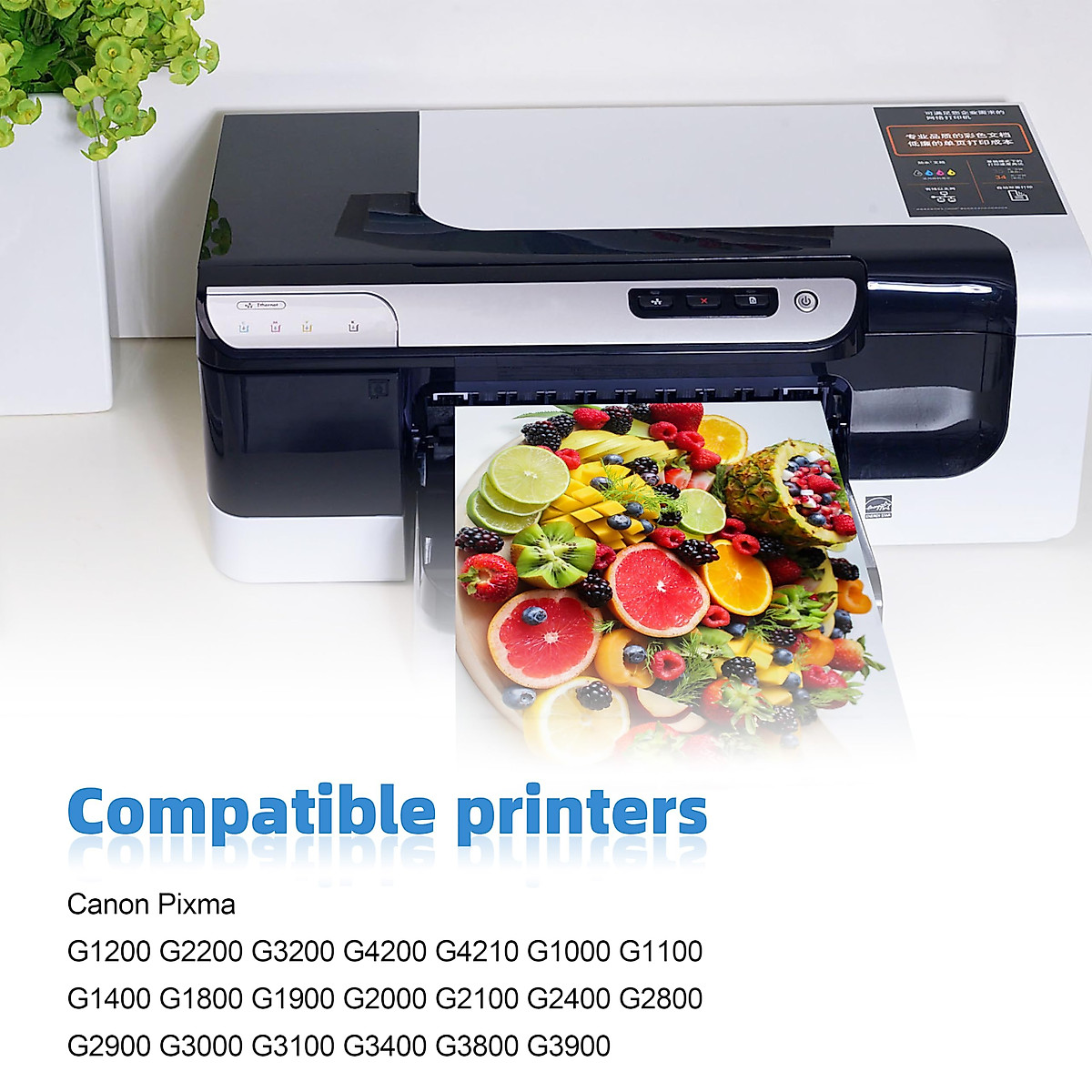 Compatible GI 290 Ink Bottles, Replacement for Canon GI-290 GI290 Ink for Canon G3200 G1200 G2200 G4200 G4210 G1000 G1100 G1310 G1400 G1800 G1810 G1900 G2000 G2100 G2400 Printers（4 Pack）