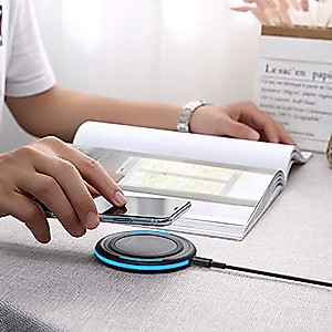 Wireless Charger 10W Qi Fast Wireless Charging Pad,7.5W Compatible with iPhone 11,11 Pro,11 Pro Max,Xs Max,XR,XS,X,8,8 Plus,10W for S10,S10+,S9,S8,Note 10,10+,9,8,AirPods(No AC Adapter)