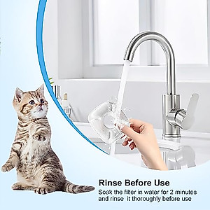 Carcent Cat Water Fountain Filter, 16 PCS Pet Fountain Replacement Filters - 8 Pack Replacement Pre-Filter Sponges & 8 Pack Replacement Filters for 95oz and 67oz Automatic Pet Water Fountain