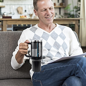 BBsoft Fishing Gifts for Men 40 OZ Tumbler Cup Fathers Day Birthday Christmas Dad Gifts Fishing Coffee Mug with Handle